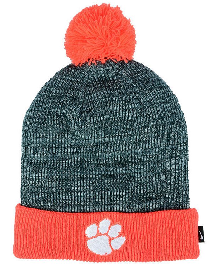 Nike Clemson Tigers Heather Pom Knit Hat - Macy's