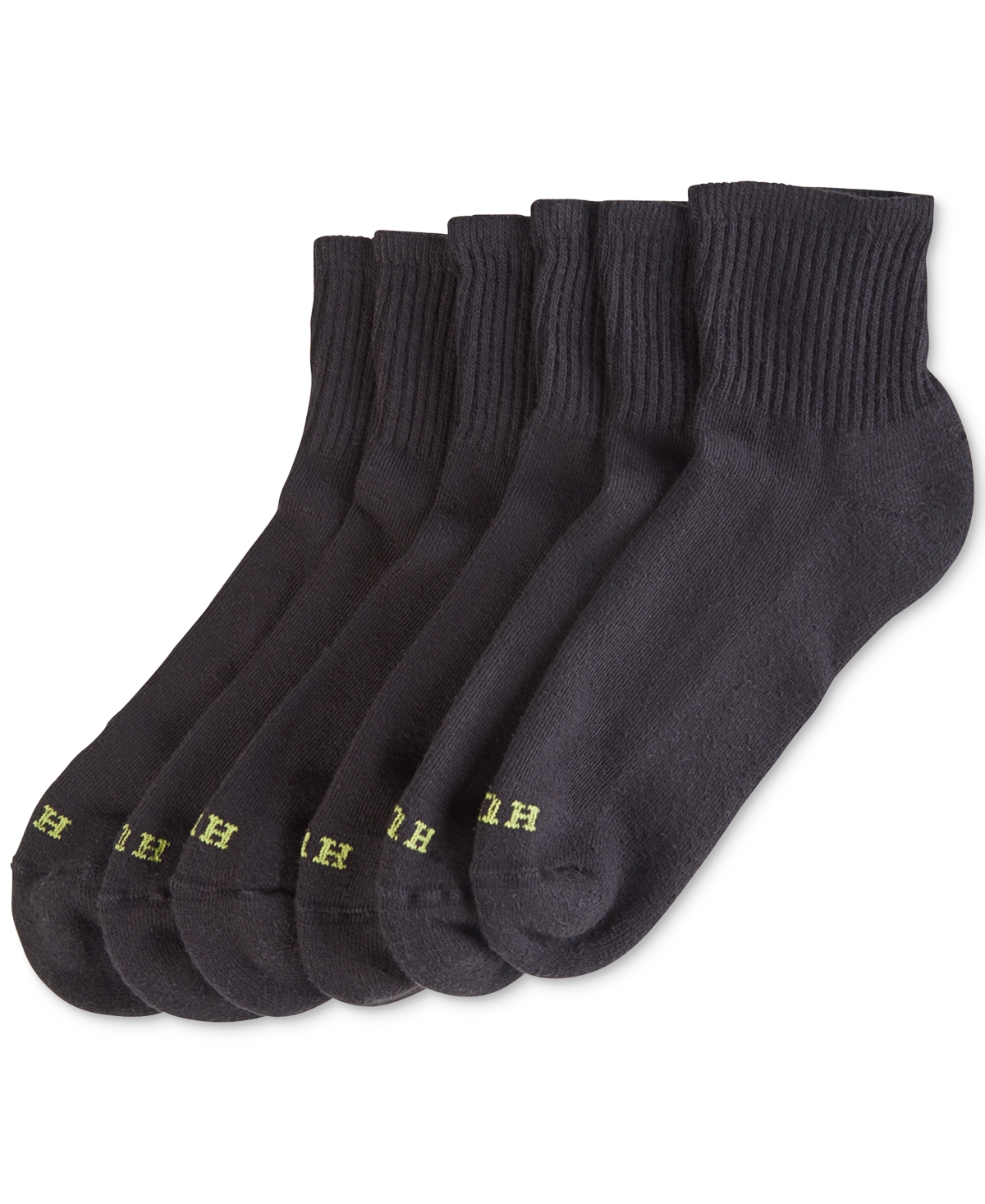 Click here for Hue Womens Mini Crew 6 Pack Socks U10227 - Black prices
