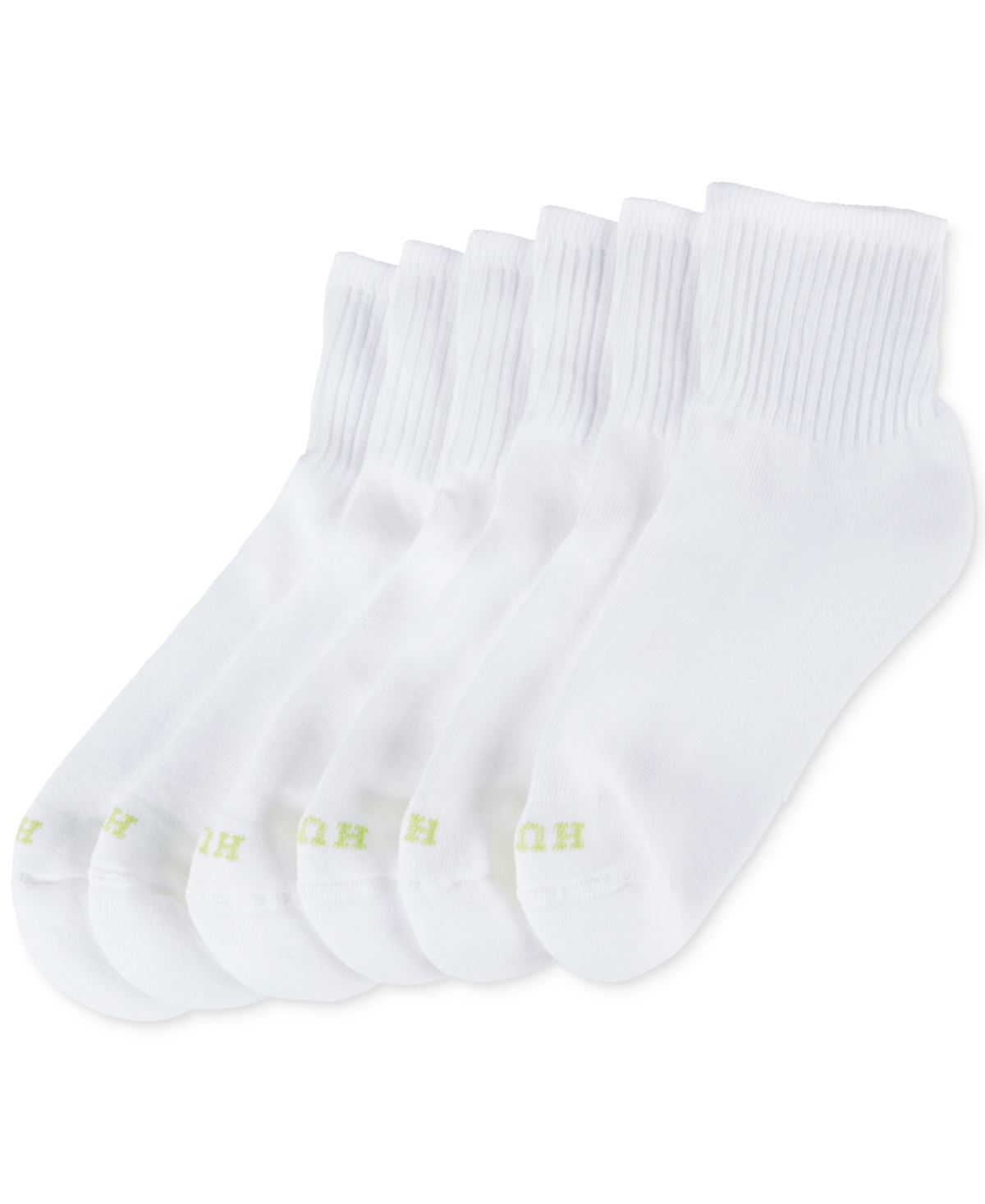 Click here for Hue Womens Mini Crew 6 Pack Socks U10227 - White prices