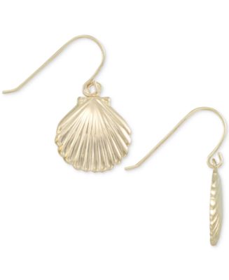 Shell Drop Earrings in 10k Gold - Macy's