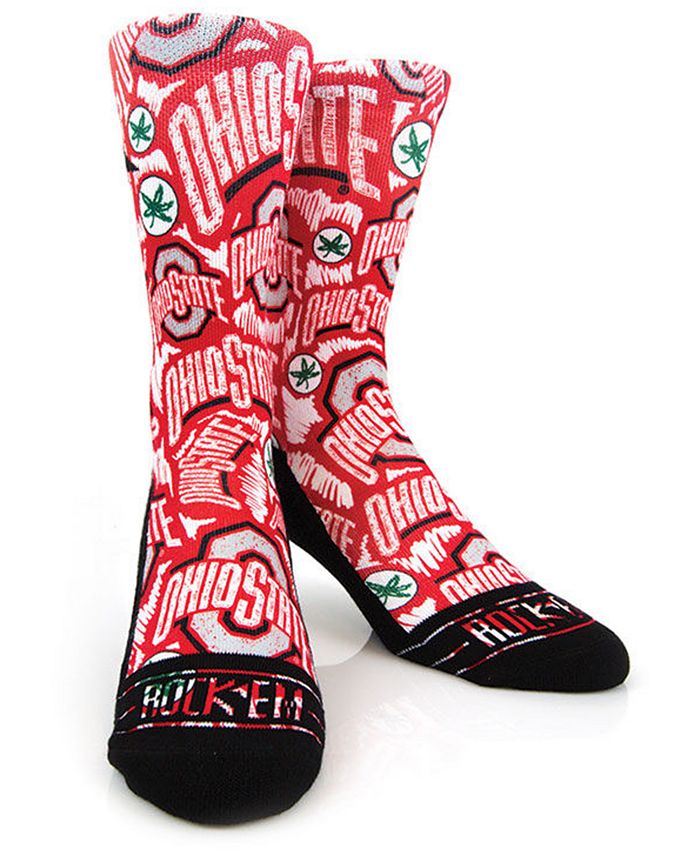 Rock 'Em Ohio State Buckeyes Logo Sketch Socks - Macy's