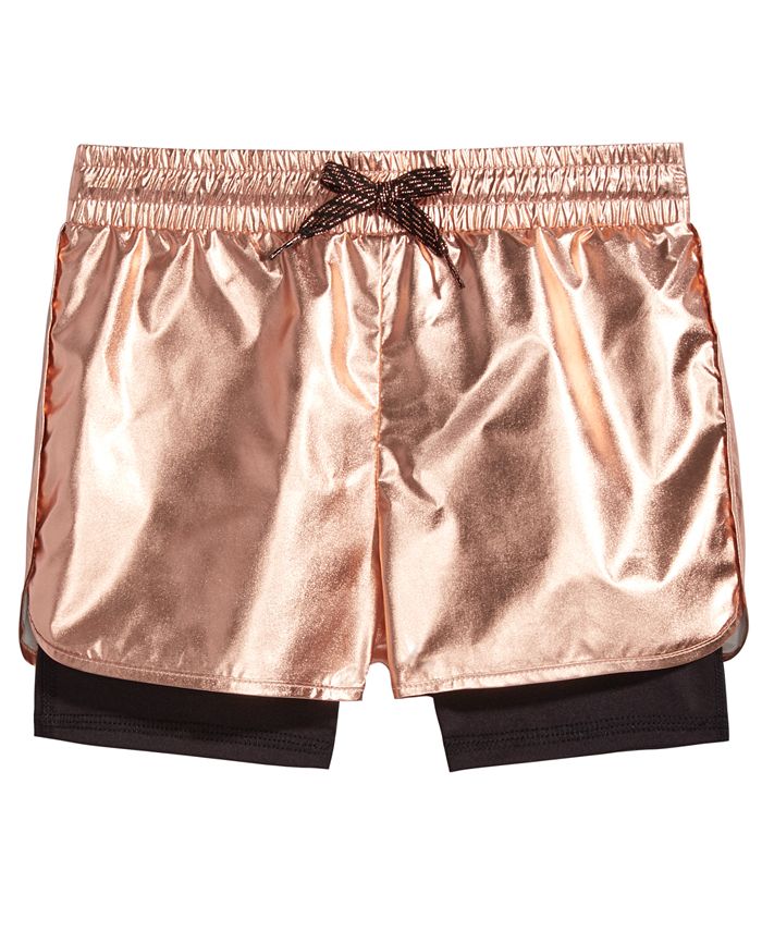 Ideology Metallic Layered-Look Shorts, Little Girls, Created for Macy's ...