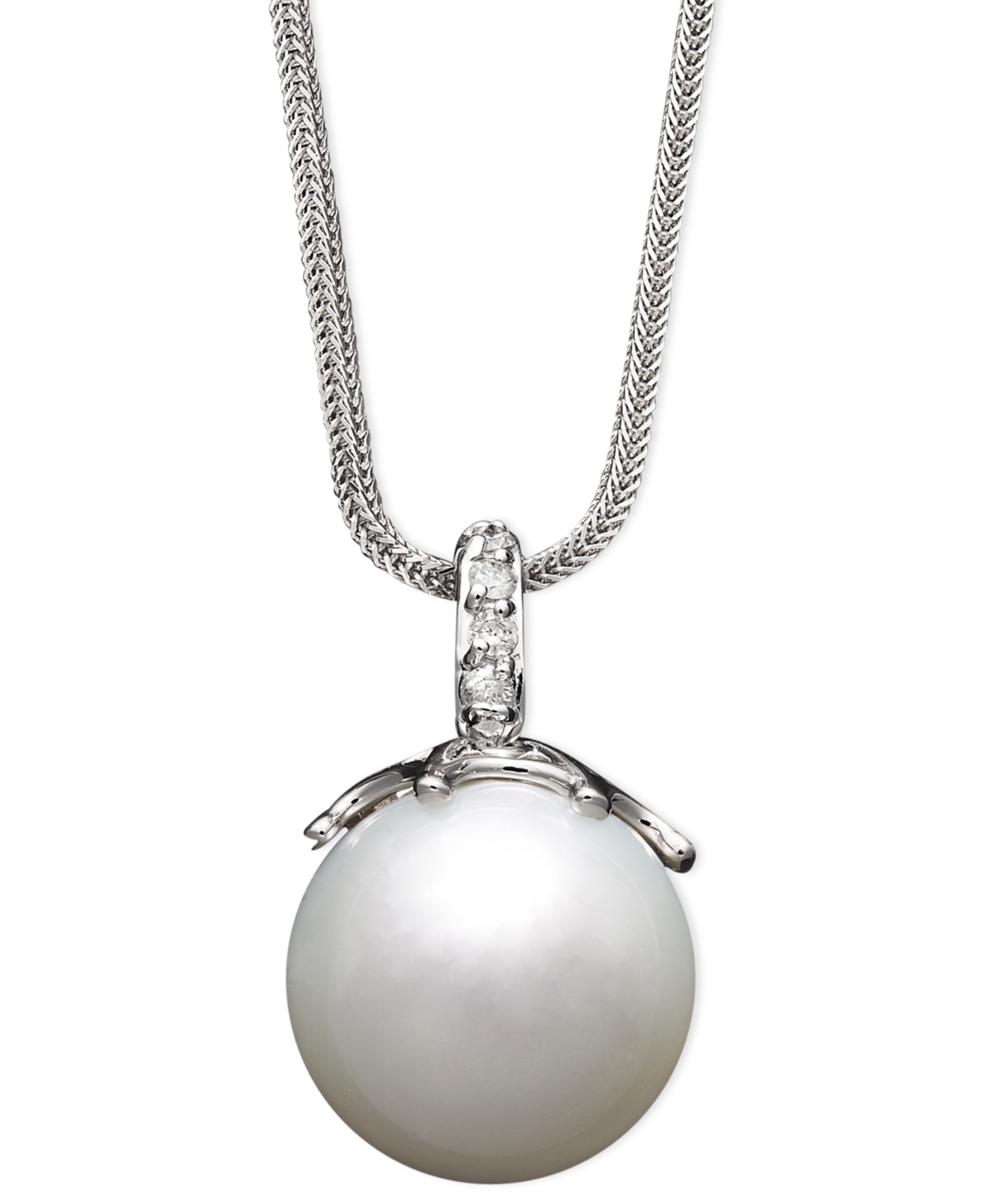 Click here for 14k White Gold Necklace  Cultured South Sea Pearl... prices