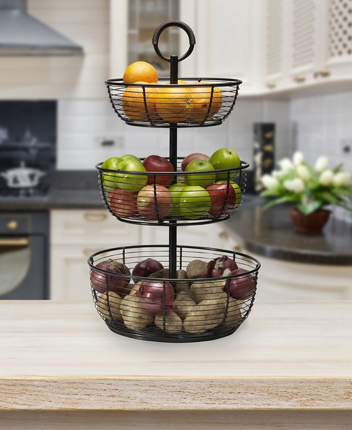 Mikasa Gourmet Basics By Round Wrap 3-Tier Basket - Macy's