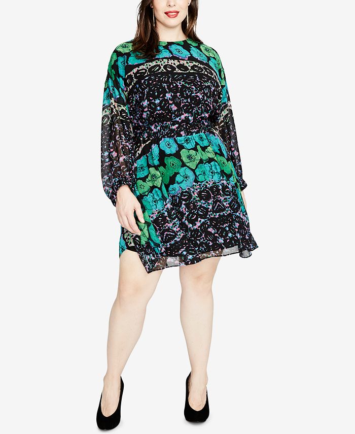 RACHEL Rachel Roy Trendy Plus Size Printed Dress, Created for Macy's ...