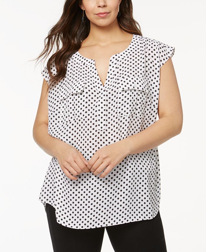 INC International Concepts I.N.C. Plus Size Printed Popover Top ...