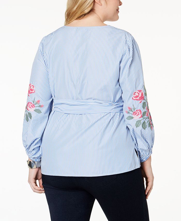 INC International Concepts I.N.C. Plus Size Embroidered Top, Created ...