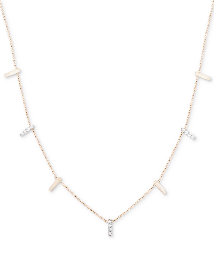 Wrapped Diamond Drop Collar Necklace (1/4 ct. t.w.) in 10k Gold ...