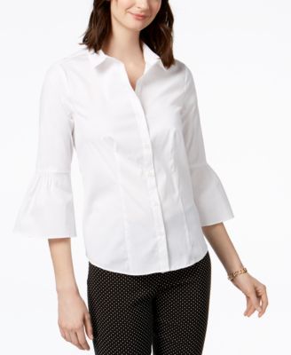 Charter Club Cotton Bell-Sleeve Shirt, Created for Macy's - Macy's