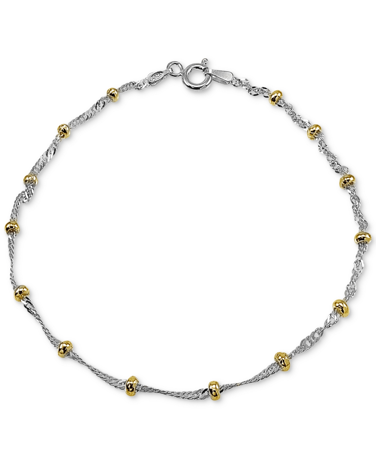 Click here for Giani Bernini Beaded Singapore Chain Bracelet in S... prices