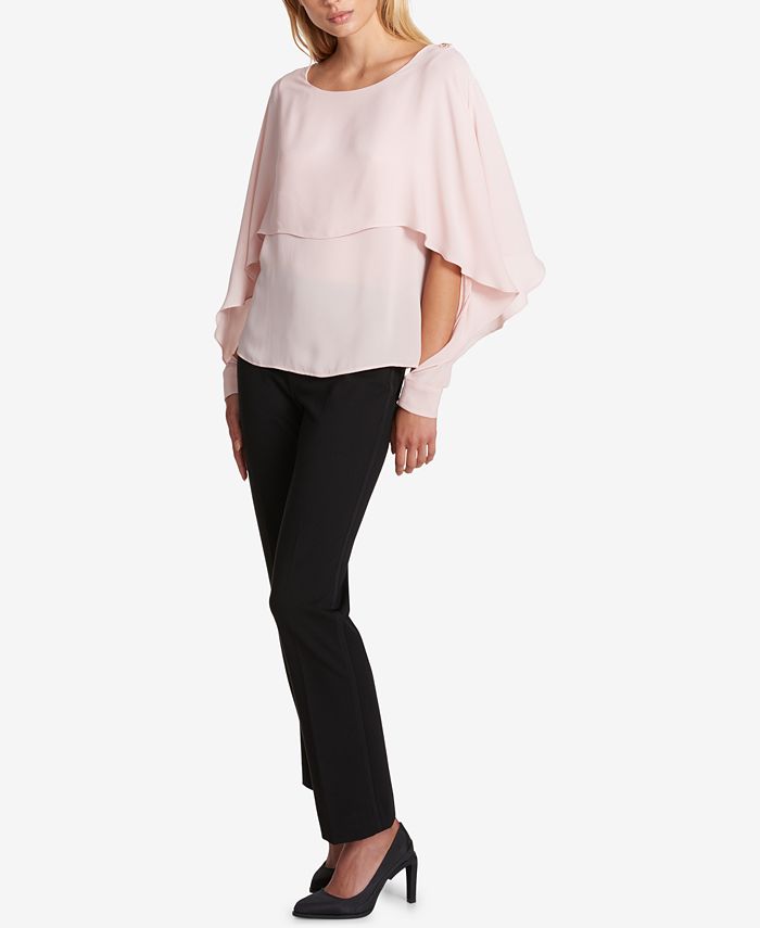 DKNY Ruffled Cape Top - Macy's