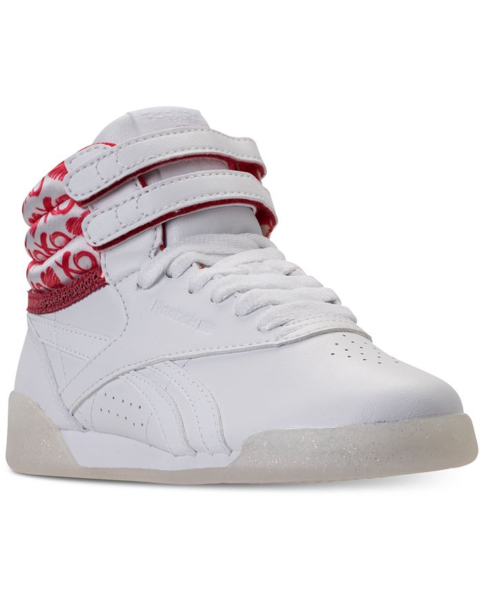 Reebok Little Girls' Freestyle High Top Hearts Casual Sneakers from ...