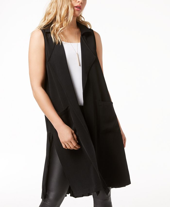 kensie Pleated Open-Front Vest - Macy's