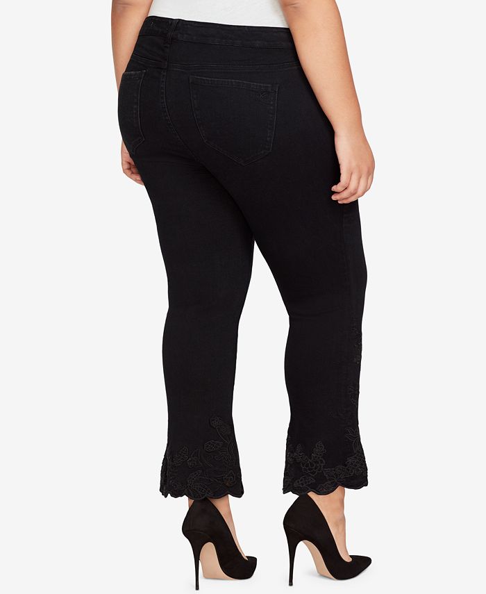 WILLIAM RAST Trendy Plus Size Kick Flare Jeans, Black Wash - Macy's