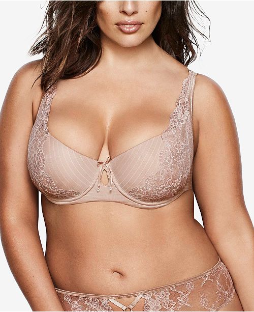 Ashley Graham Lingerie Plus Size Basic Diva Lace-Trim Keyhole Bra 401456 & Reviews - All Bras ...