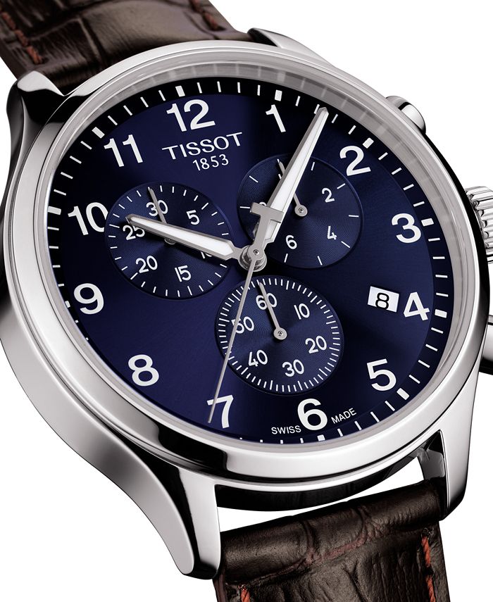 Tissot Men's Swiss Chronograph Chrono XL Classic T-Sport Brown Leather ...