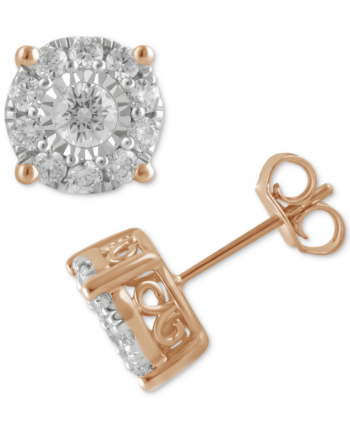 Click here for Diamond Halo Stud Earrings (1 ct. t.w.) in 14k Gol... prices