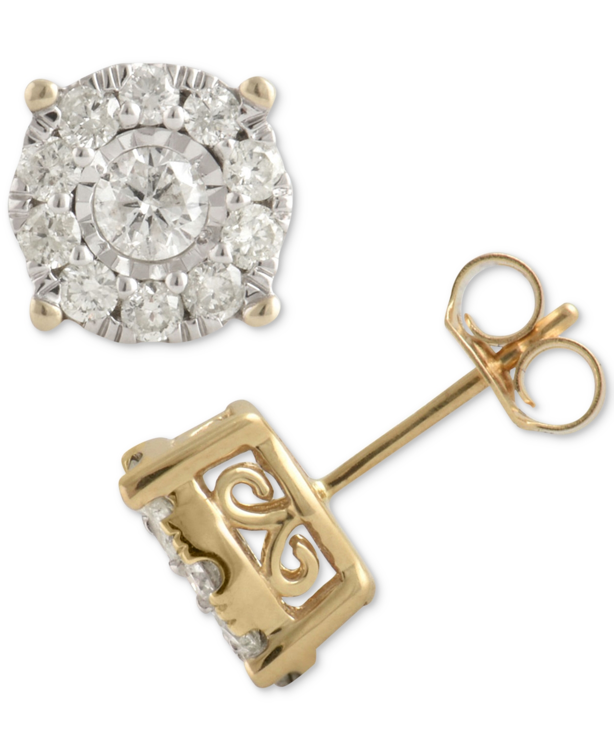 Click here for Diamond Halo Stud Earrings (1 ct. t.w.) in 14k Gol... prices