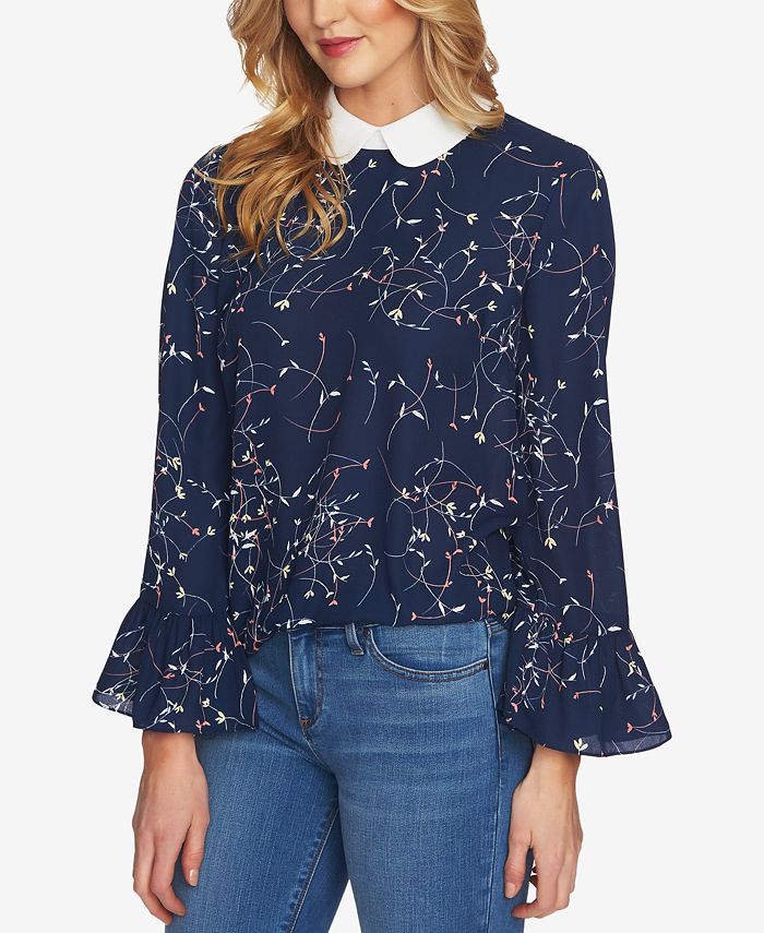 CeCe Ruffled-Cuff Top - Macy's