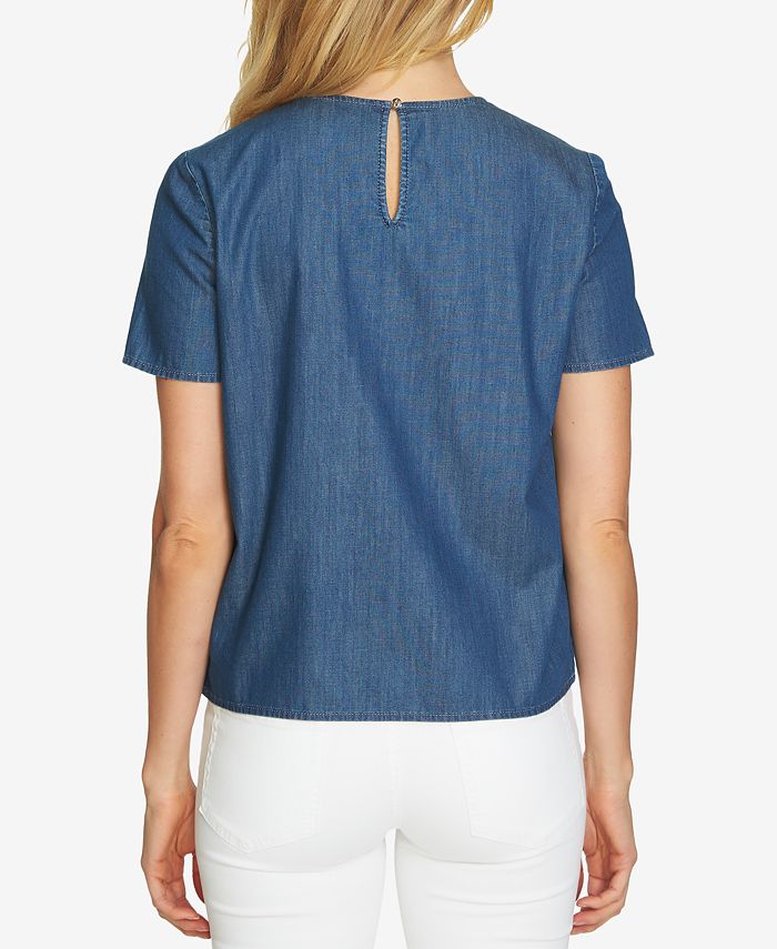 CeCe Cotton Appliqué Top - Macy's
