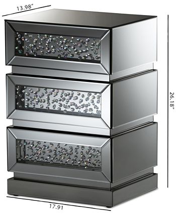 Furniture Sabrina Mirrored Nightstand - Macy's