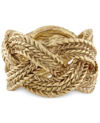 RACHEL Rachel Roy Gold-Tone Rope Band Ring - Macy's