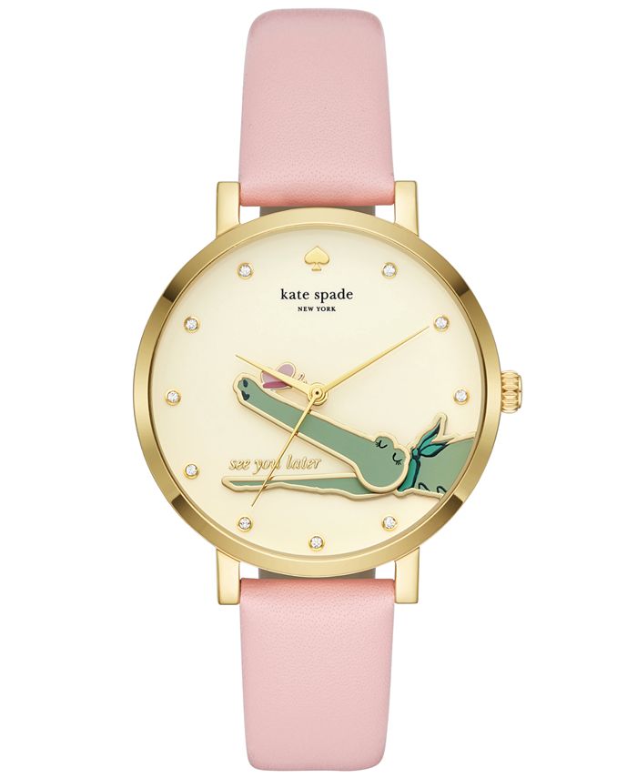 kate spade new york Women's Monterrey Pink Leather Strap Watch 38mm ...