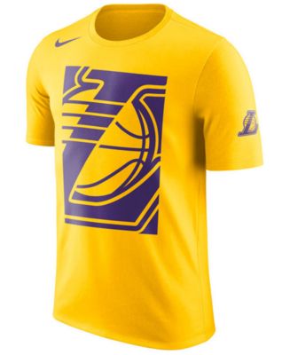 Nike Men's Los Angeles Lakers Cropped Logo T-Shirt - Macy's