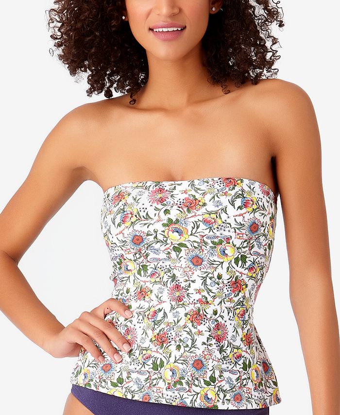 Anne Cole STUDIO Happy Strappy Printed Lace-Up Back Tankini Top - Macy's