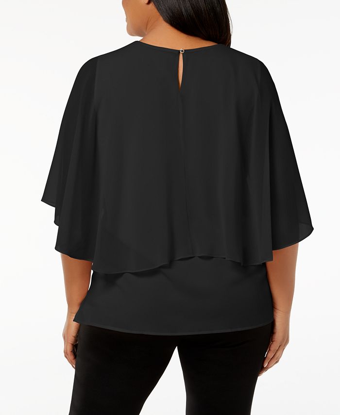 Calvin Klein Plus Size Cape Top - Macy's