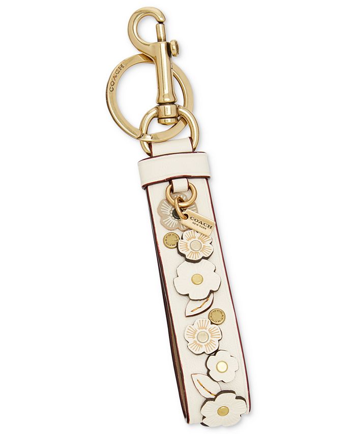 COACH Tea Rose Applique Loop Charm - Macy's