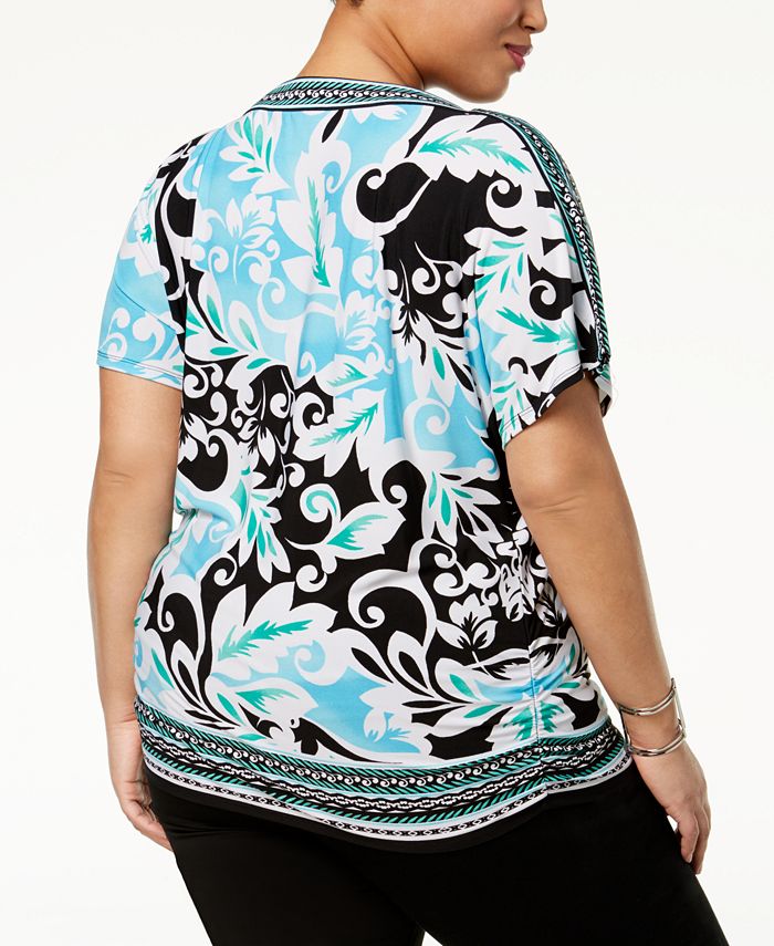 JM Collection Plus Size Embellished Boat-Neck Tunic, Created for Macy's ...