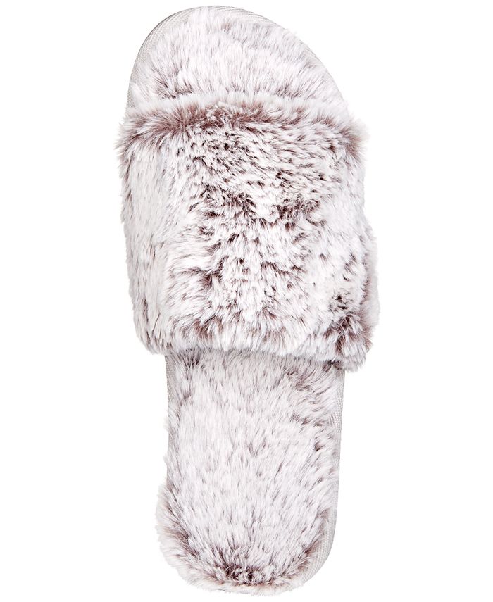 Lemon Women's Faux-Fur Memory-Foam Slide Slippers - Macy's