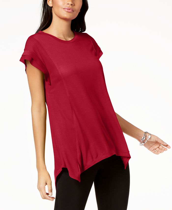 INC International Concepts I.N.C. Asymmetrical Contrast-Detail Top ...