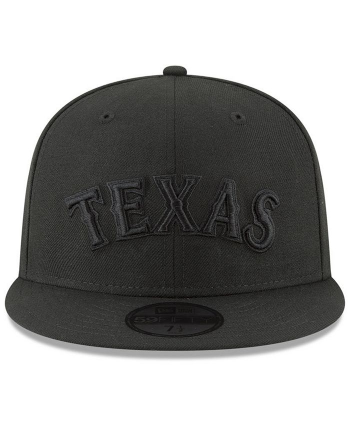 New Era Texas Rangers Blackout 59FIFTY Cap - Macy's