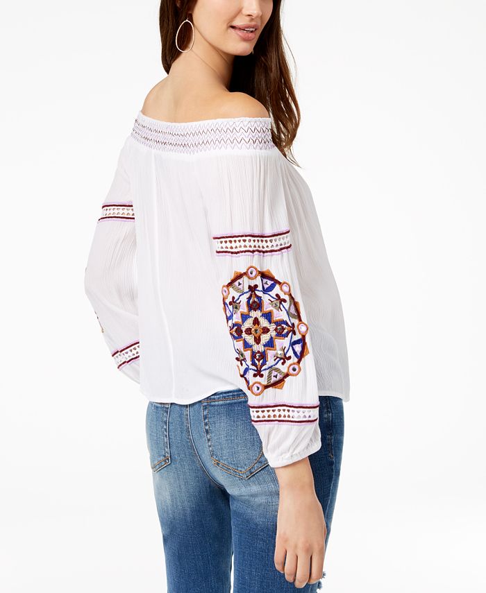 INC International Concepts I.N.C. Petite Embroidered Off-The-Shoulder ...