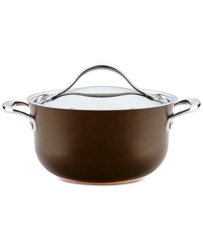 Anolon Nouvelle 4-Qt. Copper Luxe Sable Hard-Anodized Non-Stick ...