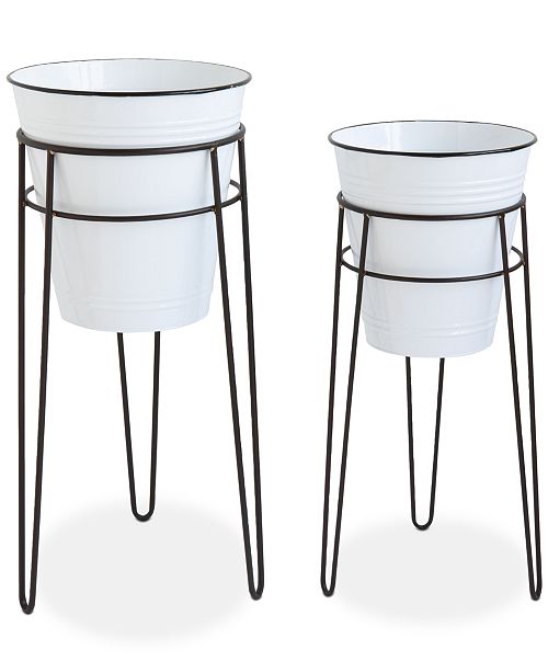 3R Studio Metal Planters wth Stand, Set of 2 & Reviews - Macy's