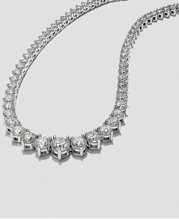 Macy's Certified Diamond Riviera Chain Necklace in 14k White Gold (10 ...