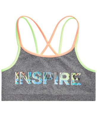 Ideology Graphic-Print Strappy-Back Sports Bra, Big Girls, Created for ...