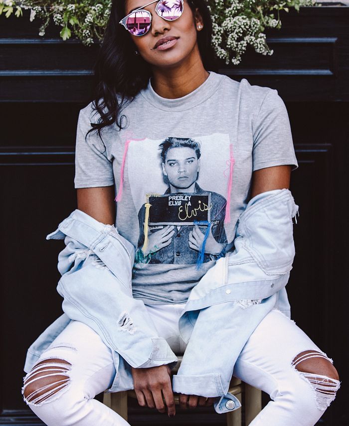 True Vintage Elvis Graphic Tassel-Detail T-Shirt - Macy's