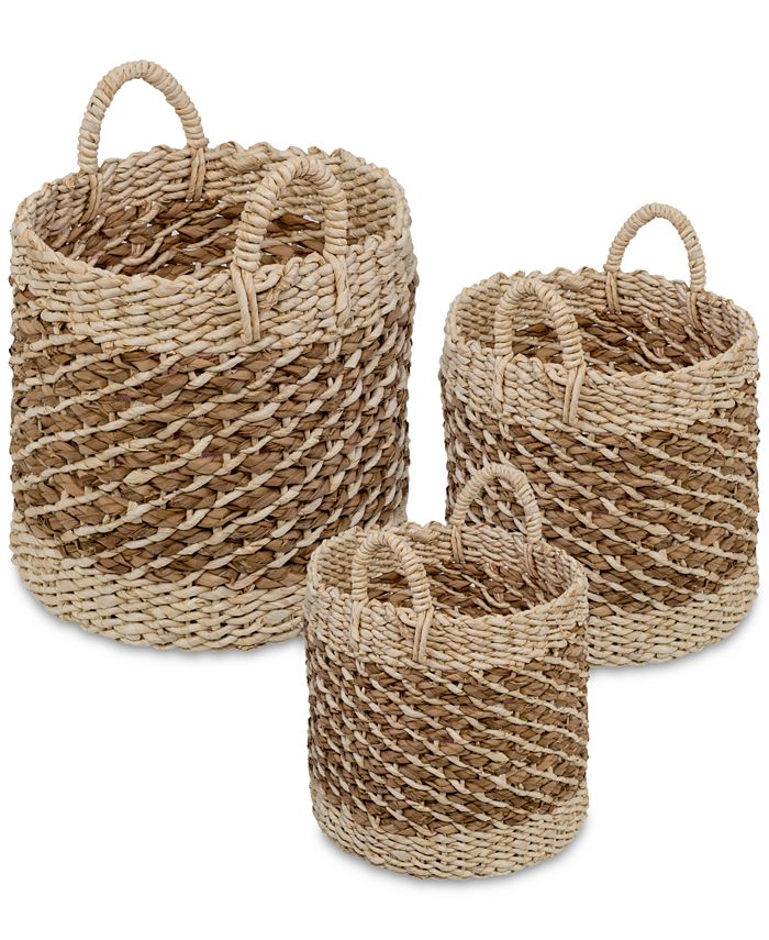 Honey Can Do Coastal Collection 3-Pc. Nesting Storage Bins - Macy's