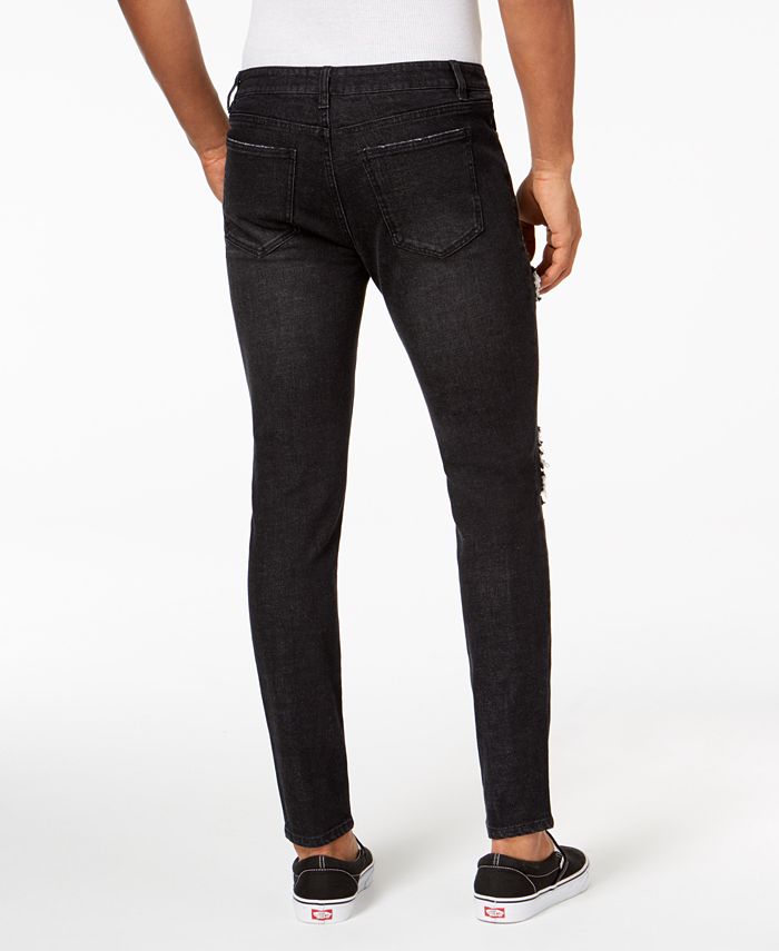 Jaywalker Men's Destructed Checkerboard Slim-Fit Pants - Macy's