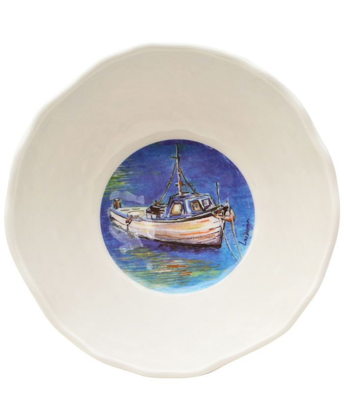 222 Fifth Sage Boat 12-Pc. Melamine Dinnerware Set, Service for 4 - Macy's
