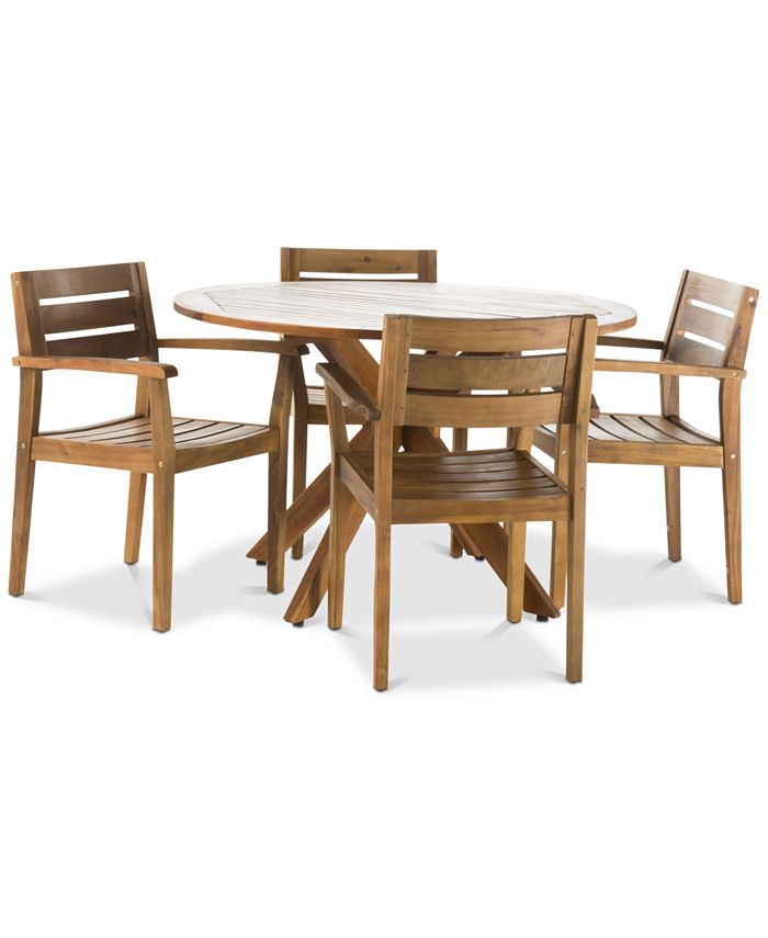 Furniture Nikos 5-Pc. Outdoor Dining Set, Quick Ship - Macy's