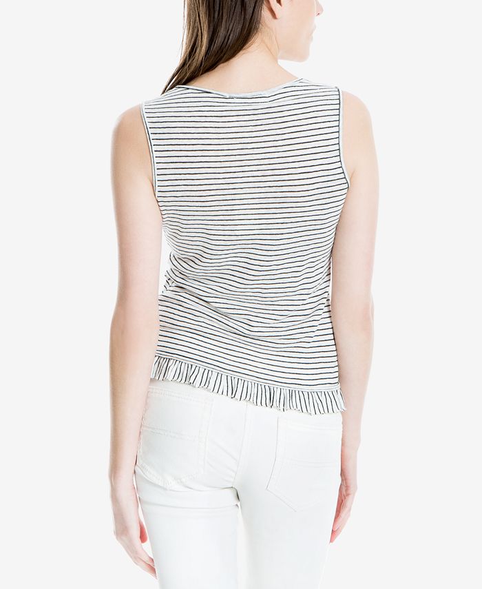 Max Studio London Striped Ruffle-Hem Tank Top, Created for Macy's - Macy's