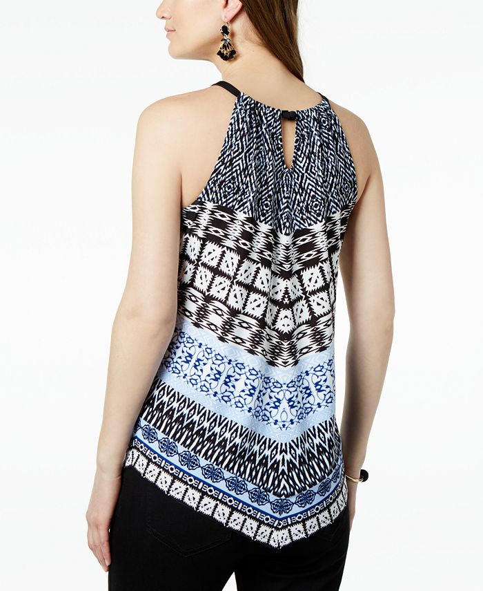 INC International Concepts I.N.C. Petite Printed Hardware-Neck Halter ...