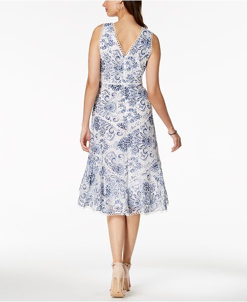 Taylor V-Neck Floral Printed Lace Midi Dress & Reviews - Dresses ...