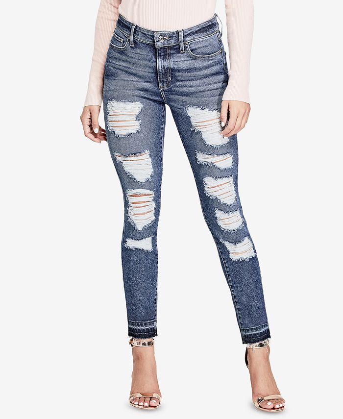 GUESS 1981 Ripped Skinny Jeans - Macy's