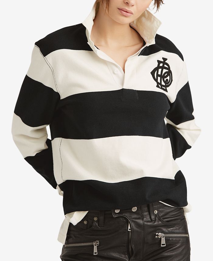Polo Ralph Lauren Monogram Cotton Rugby Shirt - Macy's